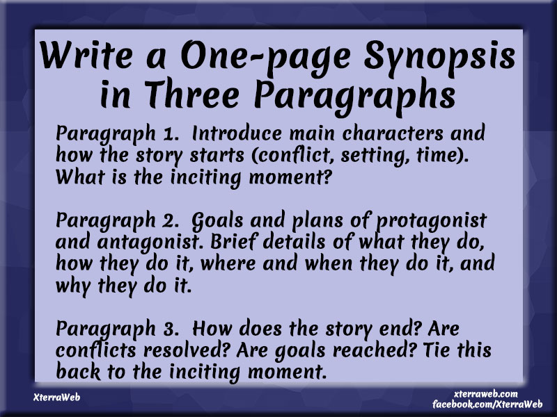 Write A One page Synopsis In Three Paragraphs XterraWeb